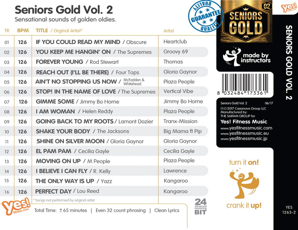 1-CD Seniors Gold 02 (126) – Yes Fitness Music – COCO-line